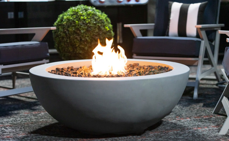 1867 The Cleary Fire Table Light Grey Smooth Finish w/Fabric Cover ...